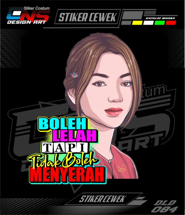 Stiker Cewek vector Cewek hijab Sticker decal mobil motor Sticker ...