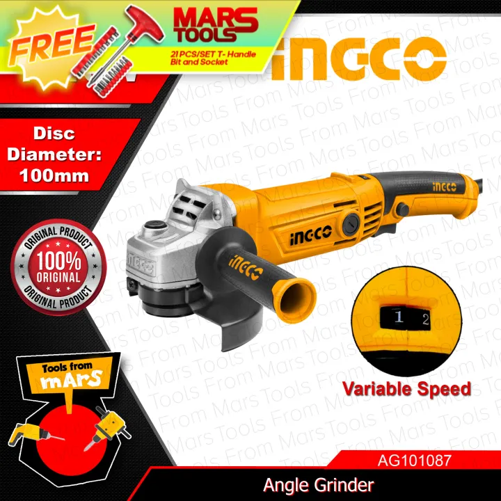 INGCO Angle Grinder with Variable Speed 4" 1010W AG101087 •TOOLS FROM MARS•IPT | Lazada PH