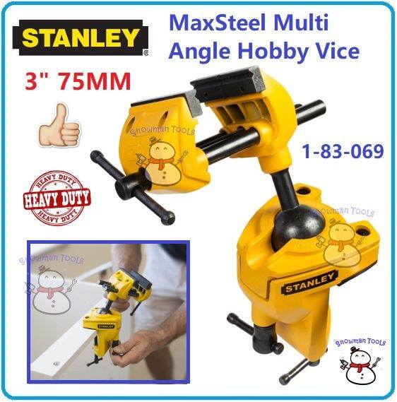 STANLEY 3" 75MM MAXSTEEL MULTI ANGLE HOBBY VICE BASE TABLE BENCH CLAMP ...