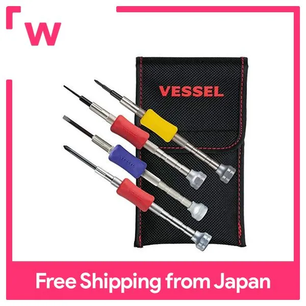 VESSEL Precision screwdriver set 4-piece set (with case) Y type for ...