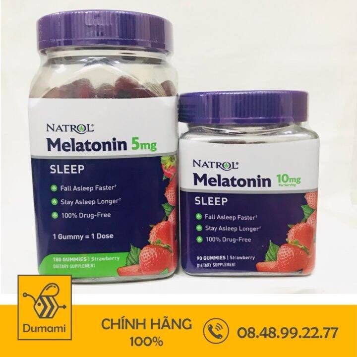 Kẹo Dẻo Ngủ Ngon Melatonin Natrol Gummies 10Mg Hộp 90V , 5Mg Hộp 180V ...