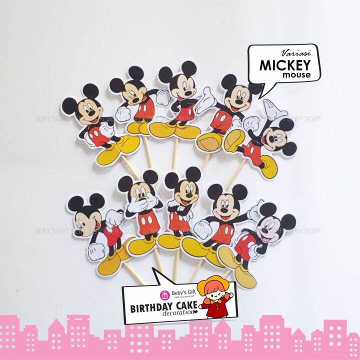 Topper Cake Ultah Karakter Mickey Mouse | Lazada Indonesia