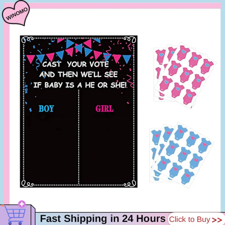 WINOMO 1 Set Baby Gender Identification Poster Party Use Stickers ...