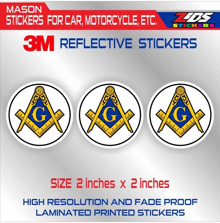 mason logo 3M reflective printed laminated sticker for cars, motorcyle ...