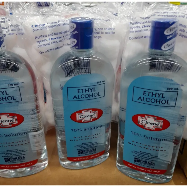 Cleene Ethyl Alcohol 70 Solution 500mL Antiseptic Disinfectant w/ free ...