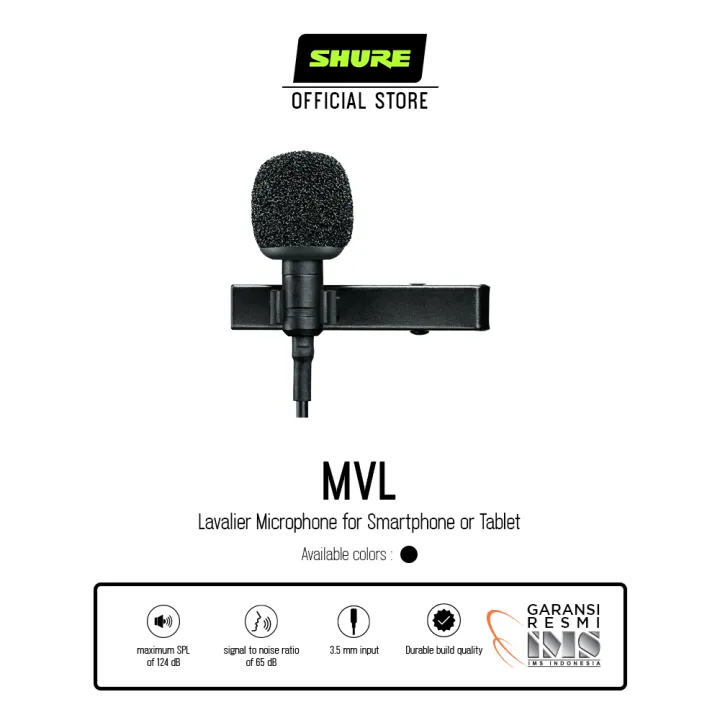Shure MVL-3.5MM Lavalier Microphone | Lazada Indonesia