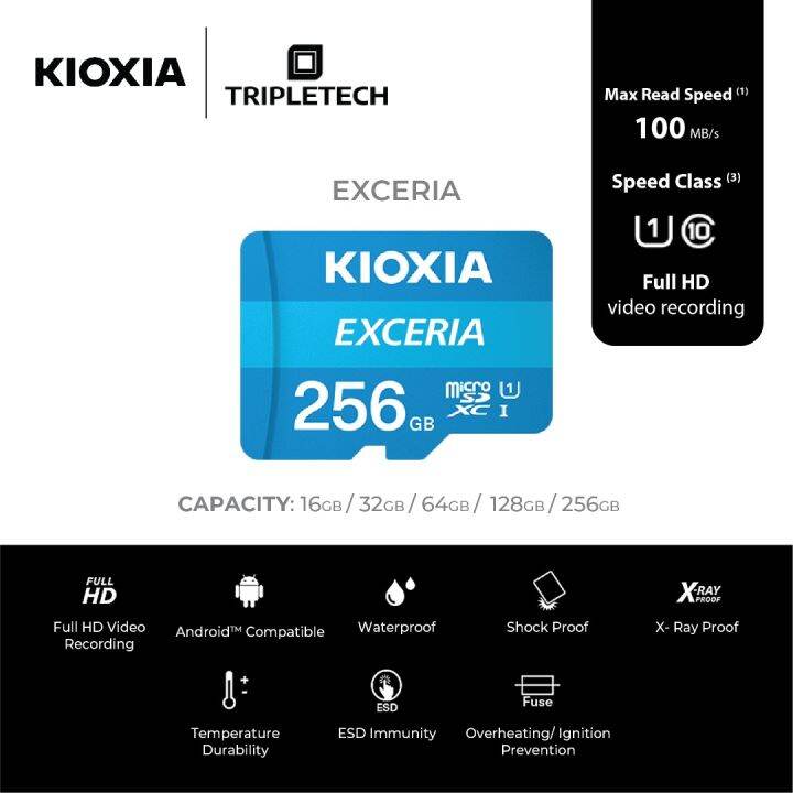 KIOXIA Exceria MicroSD card without Adapter C10 U1 class - in 16GB 32GB 64GB 128GB 256GB | Lazada