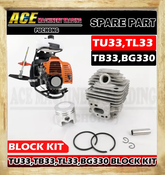 Block Mesin Rumput TL33 TB33 TU33 BG330 Heavy Duty Cylinder Piston Assy ...