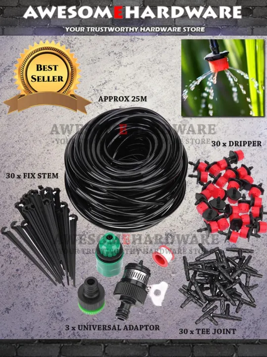25M DIY MICRO DIP IRRIGATION SYSTEM WITH HOSE SET | Lazada