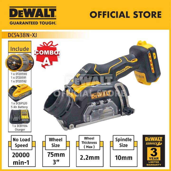 Dewalt DCS438N-XJ 76mm ( 3" ) Brushless Cordless Cut Off Tool ( Bare ...