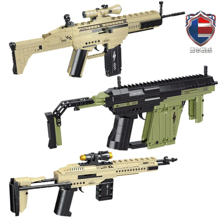 New Vector Mk14 Scar Desert Eagle Building Blocks Model PUBG Military ...