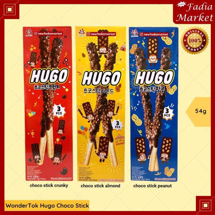 WonderTok Hugo Stik Coklat Choco Stick Crunky Peanut Kacang Almond 54g ...