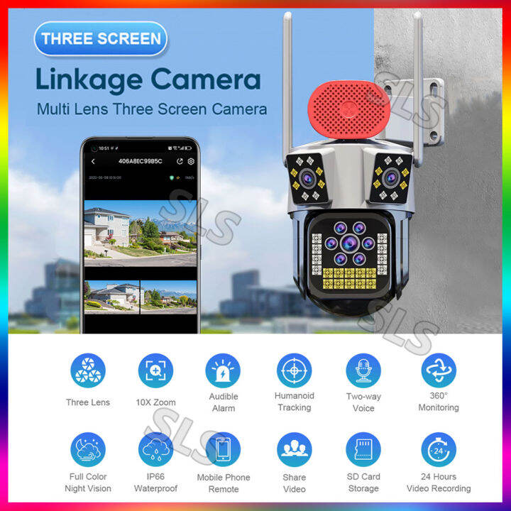 Three Lens CCTV Camera 12MP CCTV HD security camera 10X Hybrid Optical ...