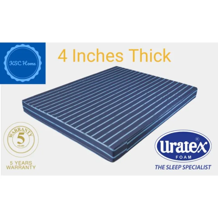URATEX Foam Matress With Cover 4 Inch Kapal Single Double Queen Size ...