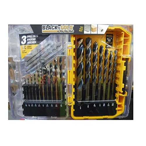 DEWALT สีดำออกไซด์หัวเจาะชุด20ชิ้น (DW1177) (Black & Gold) | Lazada.co.th