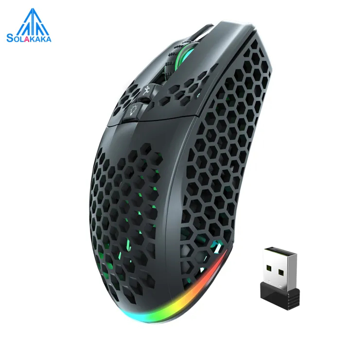 SOLAKAKA SM600 2.4G Wireless Charging Bluetooth Mouse with Honeycomb ...