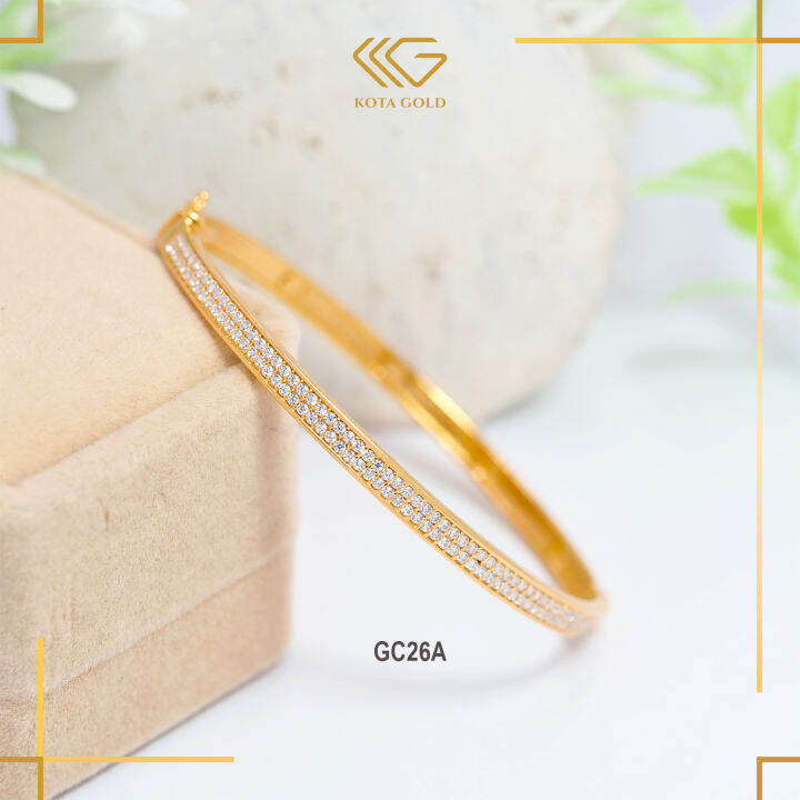 GELANG EMAS KADAR 375 (8K) MODEL KOLONG REONA KOREAN GILIK KODE GC26A ...