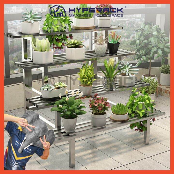 HYPERACK ™️ [Ready Stock] Rak Bunga Bertingkat Flower Rack Stainless ...