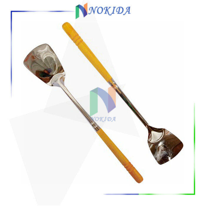Nokida Spatula Stainless Stell Gagang Kayu Anti Panas / Sodet ...