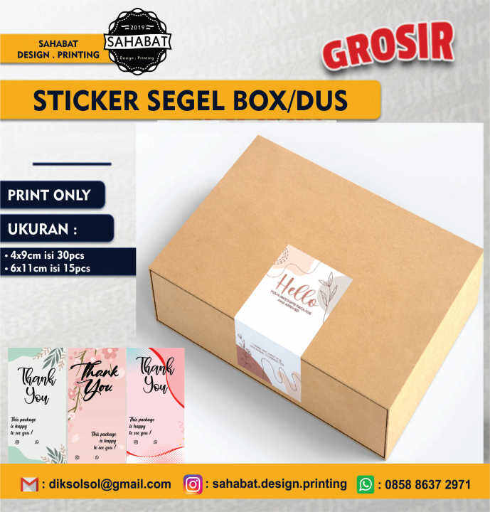 Sticker Segel Box / Sticker Segel Paket / Sticker Hampers / Sticker ...