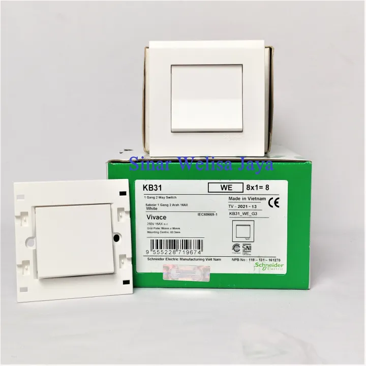Schneider Electric Vivace Saklar Switch 1 Gang 2 Way (KB31_WE_G3 ...