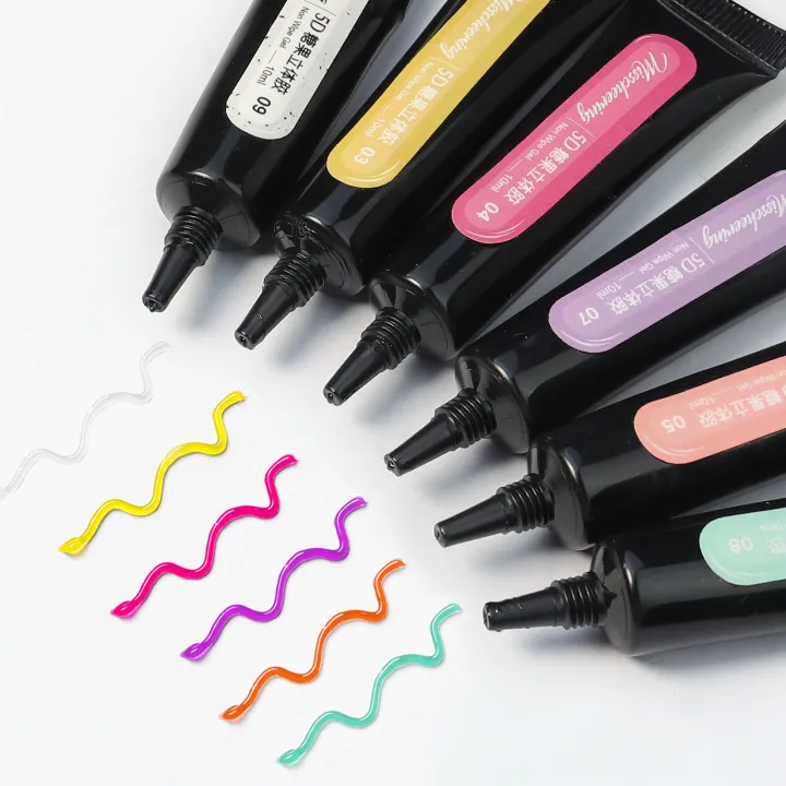 พร้อมส่ง⚡5D Jelly เจลนูน เจลปั้นนูน เจลใส แบบหลอด ลากเส้น สีสดใส เปลือก ...