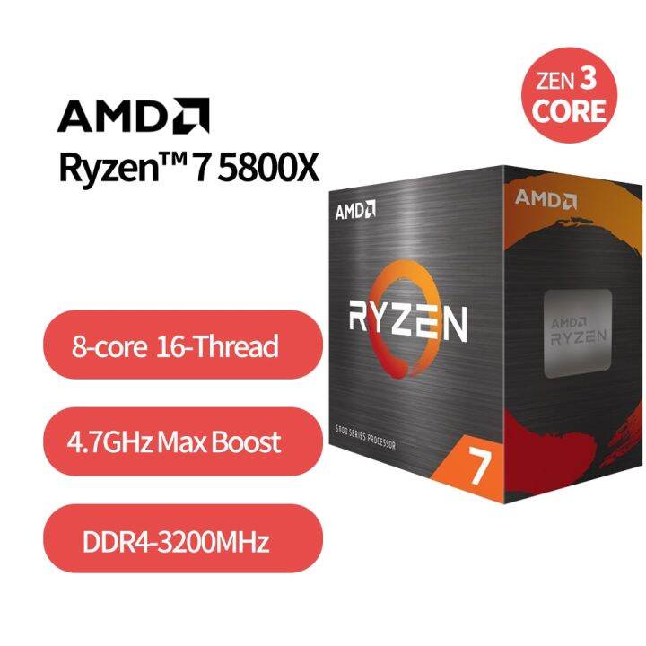 NEW AMD Ryzen 7 5800X R7 5800X 3.8 GHz Eight-Core sixteen-Thread 105W ...