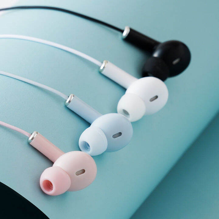 New Macaroon Wired Earphone In-Ear Headset Air Pro 3 Wired Multi Pastel ...