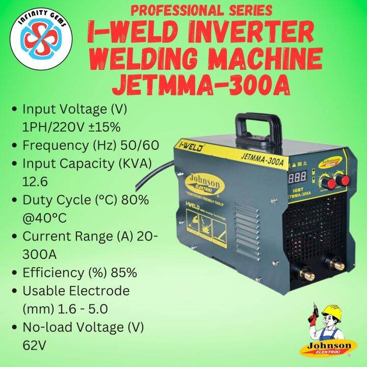 INVERTER WELDING MACHINE- JOHNSON ELEKTRIK- JETMMA-300A | Lazada PH
