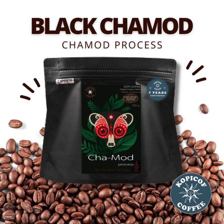 KOPICOFF เมล็ดกาแฟคั่วกลางเข้ม (BLACK CHAMOD) CHAMOD PROCESS ขนาด 250 กรัม | Lazada.co.th