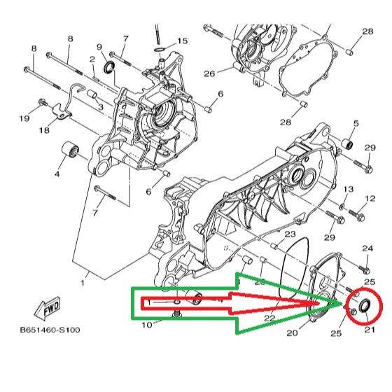Yamaha Aerox Genuine Oil Seal Crankshaft/oil seal pully side/oil seal ...