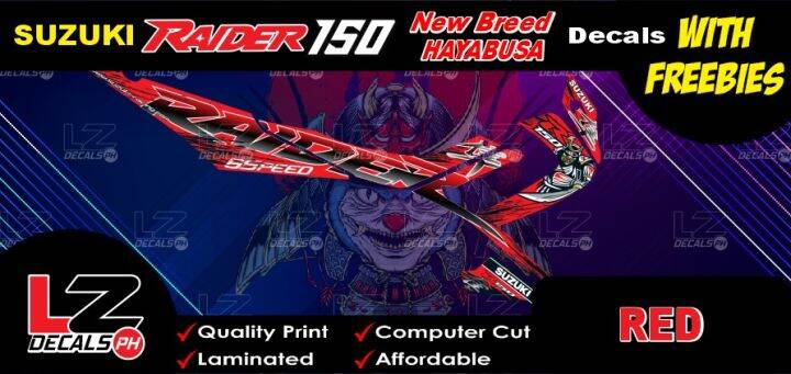 Suzuki Raider 150 New Breed Hayabusa Decals / Stickers With Freebies ...