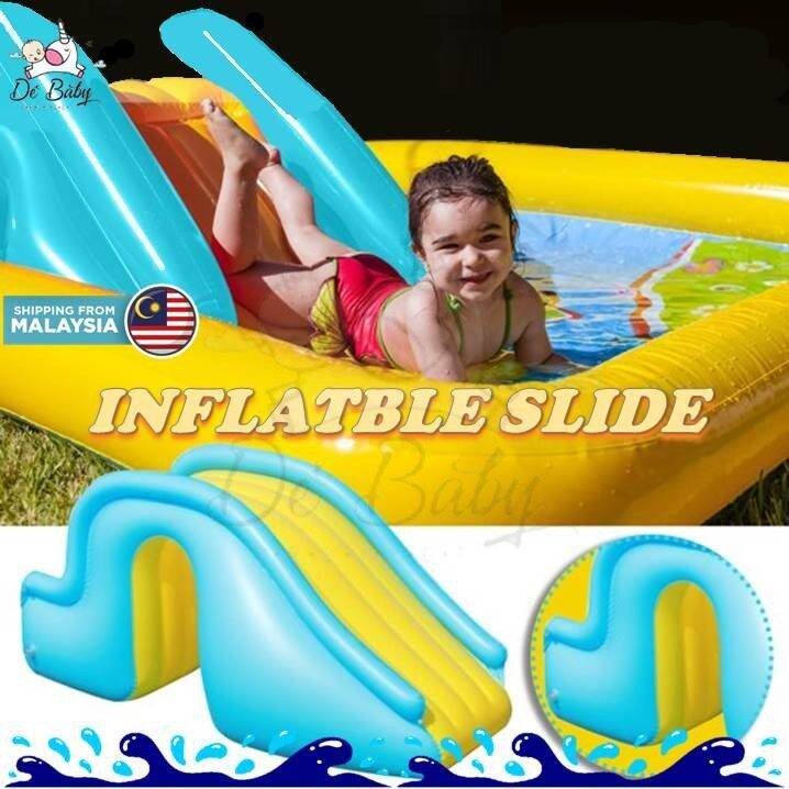 Debaby Inflatable Outdoor Water Slide Wider Steps Water Park Swimming ...