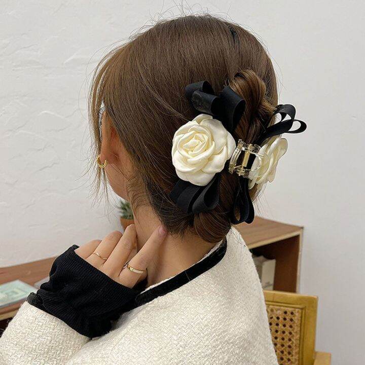 ETUALE สง่างาม หมวก กิ๊บติดผม ดอกเคมีเลีย สำหรับผู้หญิง โค้งคำนับ คลิป ...