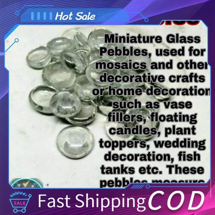 【🥇COD】 1kg Flat Marbles 200 pcs Glass Pebble CrystalJolen For Plant ...