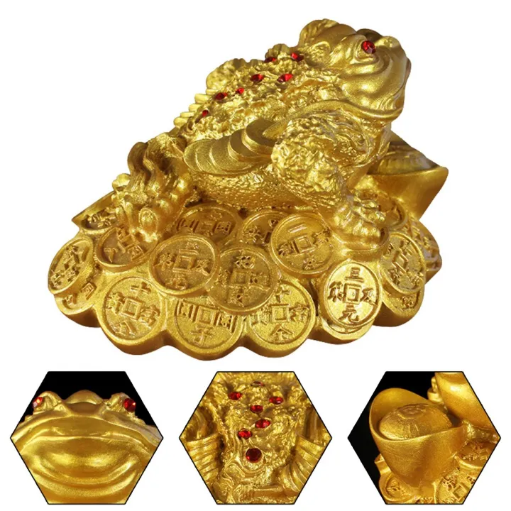Golden Toad Decoration Tripod Toad Gift Home Fengshui Decoration ...