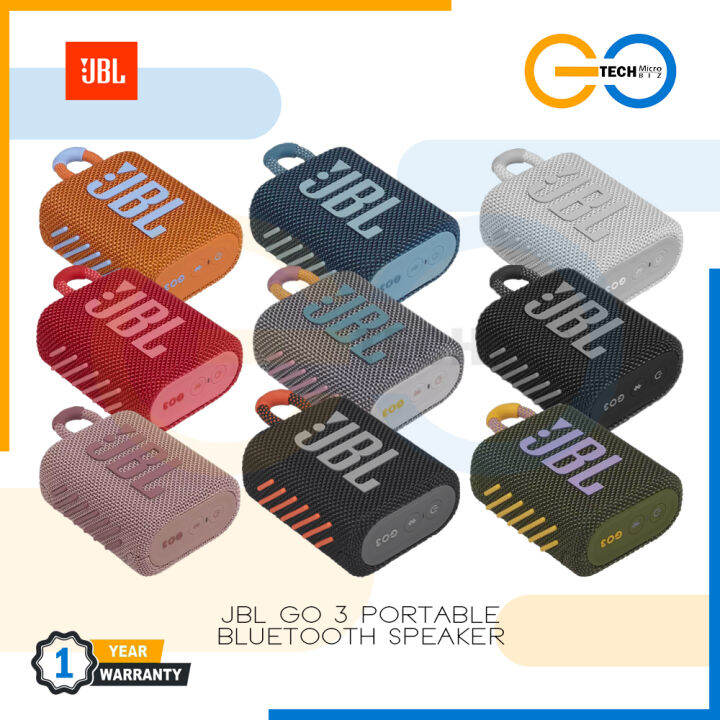 JBL Go 3 Portable Waterproof Bluetooth Speaker Black White Blue Green ...