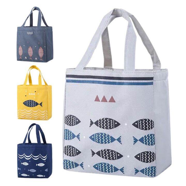 Drawstring Heat Insulated Thermal Lunch Box Bag Portable Waterproof ...