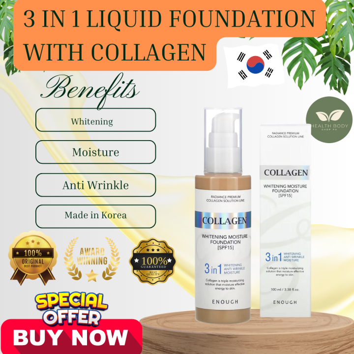 ORIGINAL 3IN1 ENOUGH COLLAGEN WHITENING MOISTURE FOUNDATION SPF15 ...