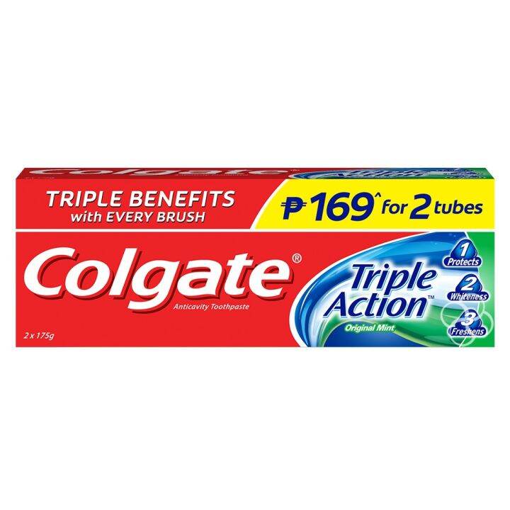 Colgate Triple Action Anti-Cavity Family Toothpaste 175g Twin Pack ...