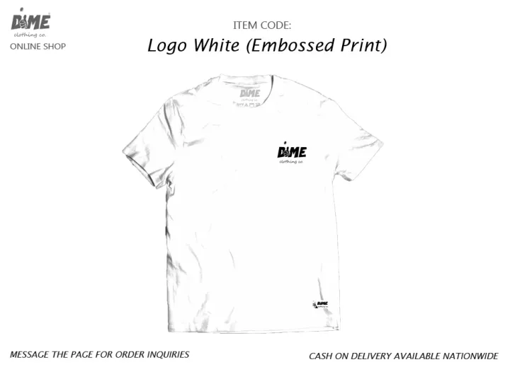 Dime - Logo Plain (White/Embossed Print) | Lazada PH