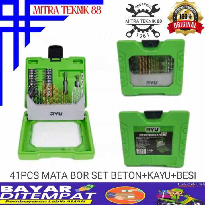 MITRA TEKNIK 88~RYU Mata Bor Kombinasi Set 41 Pcs Drill Set 41pcs Bmc ...