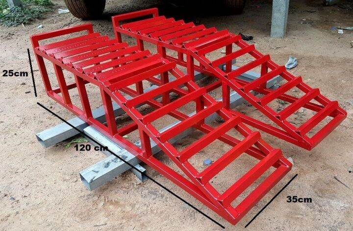 Iron-DIY Car Ramp รองยกล้อยกรถ ก35xส25xย120 ซม. ramp รองยกล้อ บันไดยก ...