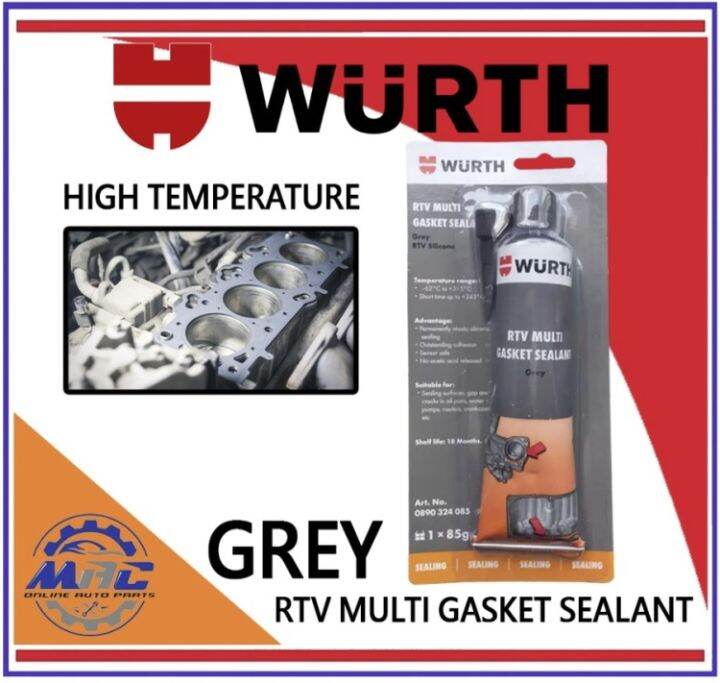 WURTH RTV MULTI GASKET SEALANT GREY RTV HIGH TEMPERATURE SILICONE ...