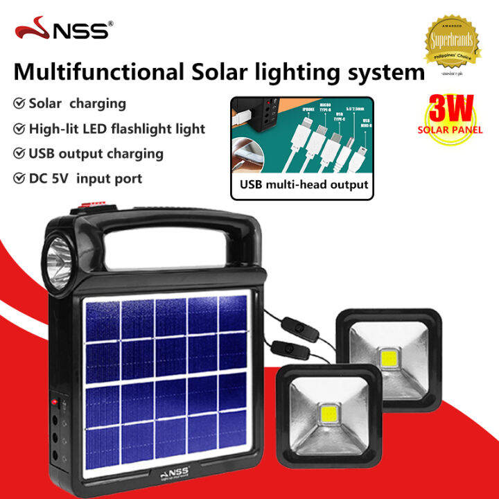 Nss Solar Powered Emergency Rechargeable Heavy duty Flash Lighting With ...