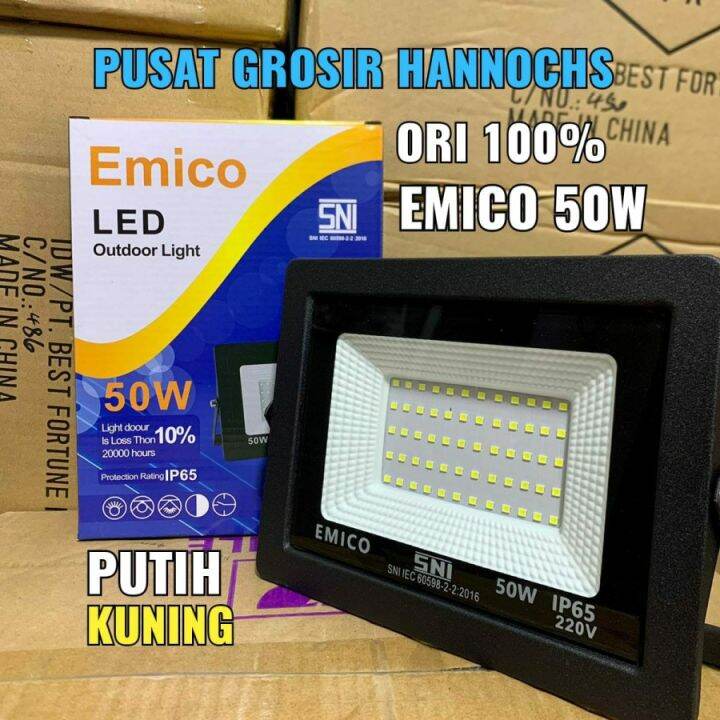 EMICO Lampu Sorot LED 50w lampu led flood light 50 watt Cahaya Putih ...