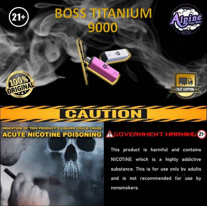 Boss Titanium 9000 Disposable Vape Pod | Lazada PH