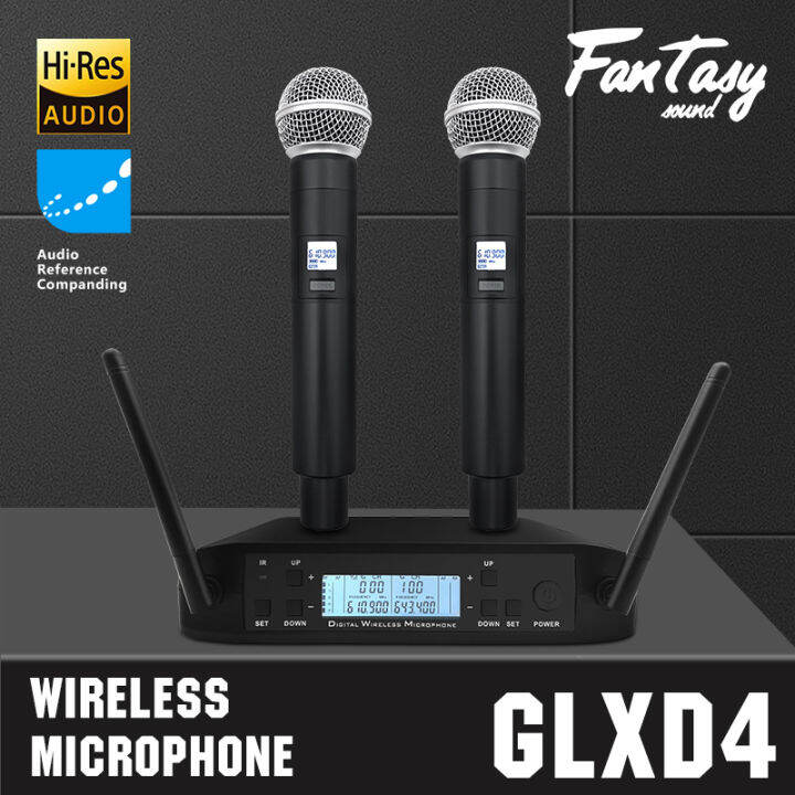 RIWORAL GLXD4 wireless microphone UHF dual floating mic SM58 The mic is ...