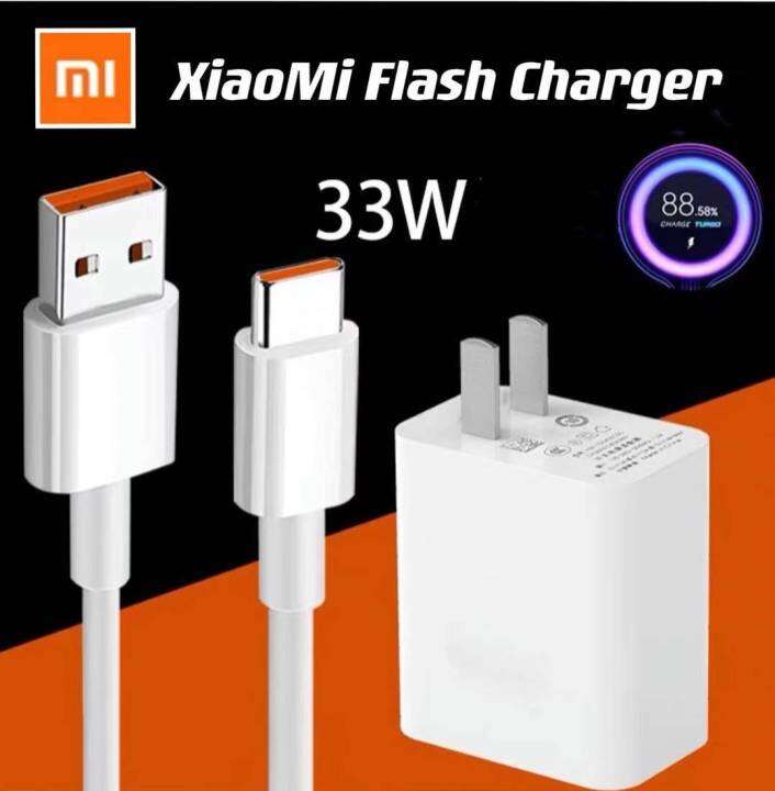 Xiaomi 33W & 27W Fast Charger QC 3.0 US Turbo Charge adapter Type C Cable for Redmi Note 9 Pro ...