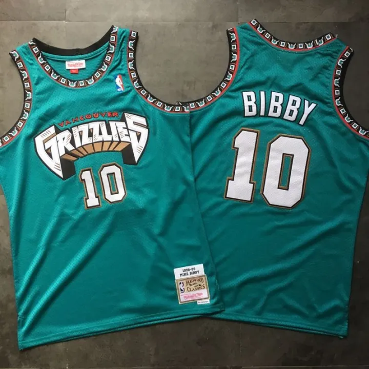 Vancouver Grizzlies 10 Mike Bibby Hardwood Classics Green Jersey ...
